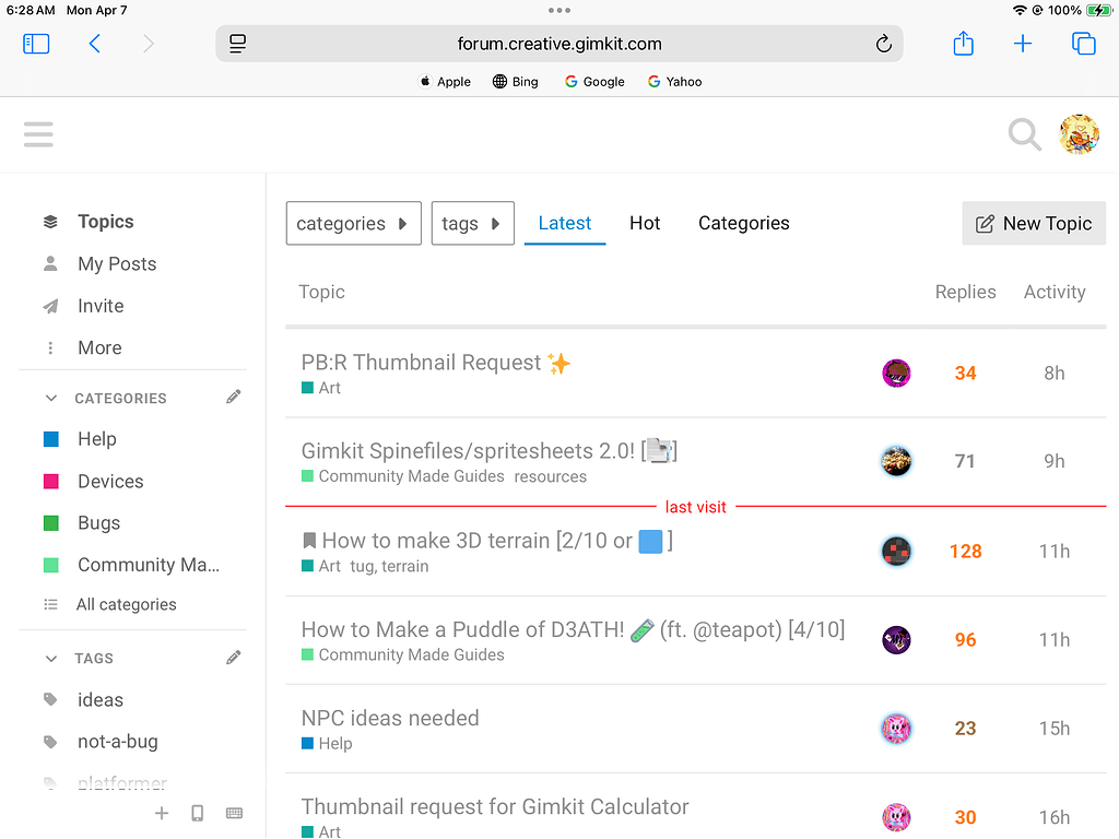 Bug with forums - Bugs - Gimkit Creative