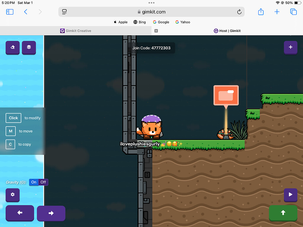 I cant move when i load a map - Bugs - Gimkit Creative