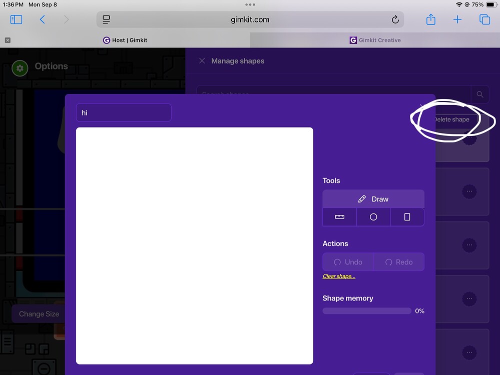 Custom shape not woking - Help - Gimkit Creative