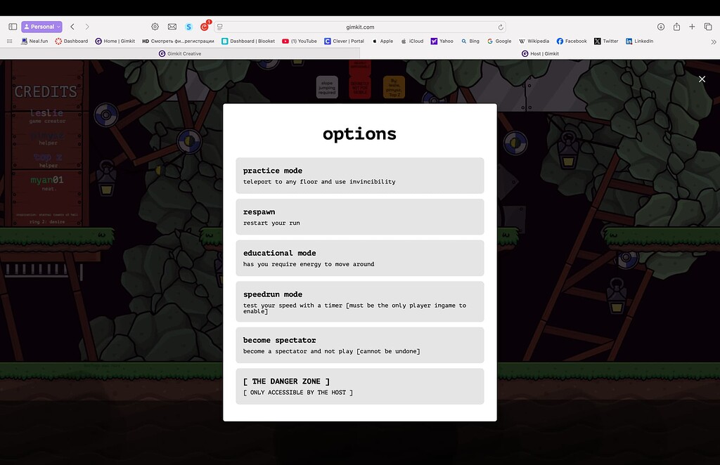 Help with options menu - Help - Gimkit Creative
