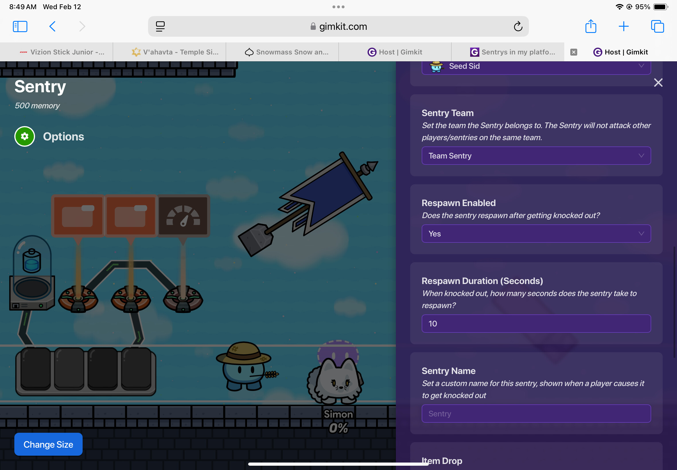 Sentrys in my platformer map - Help - Gimkit Creative