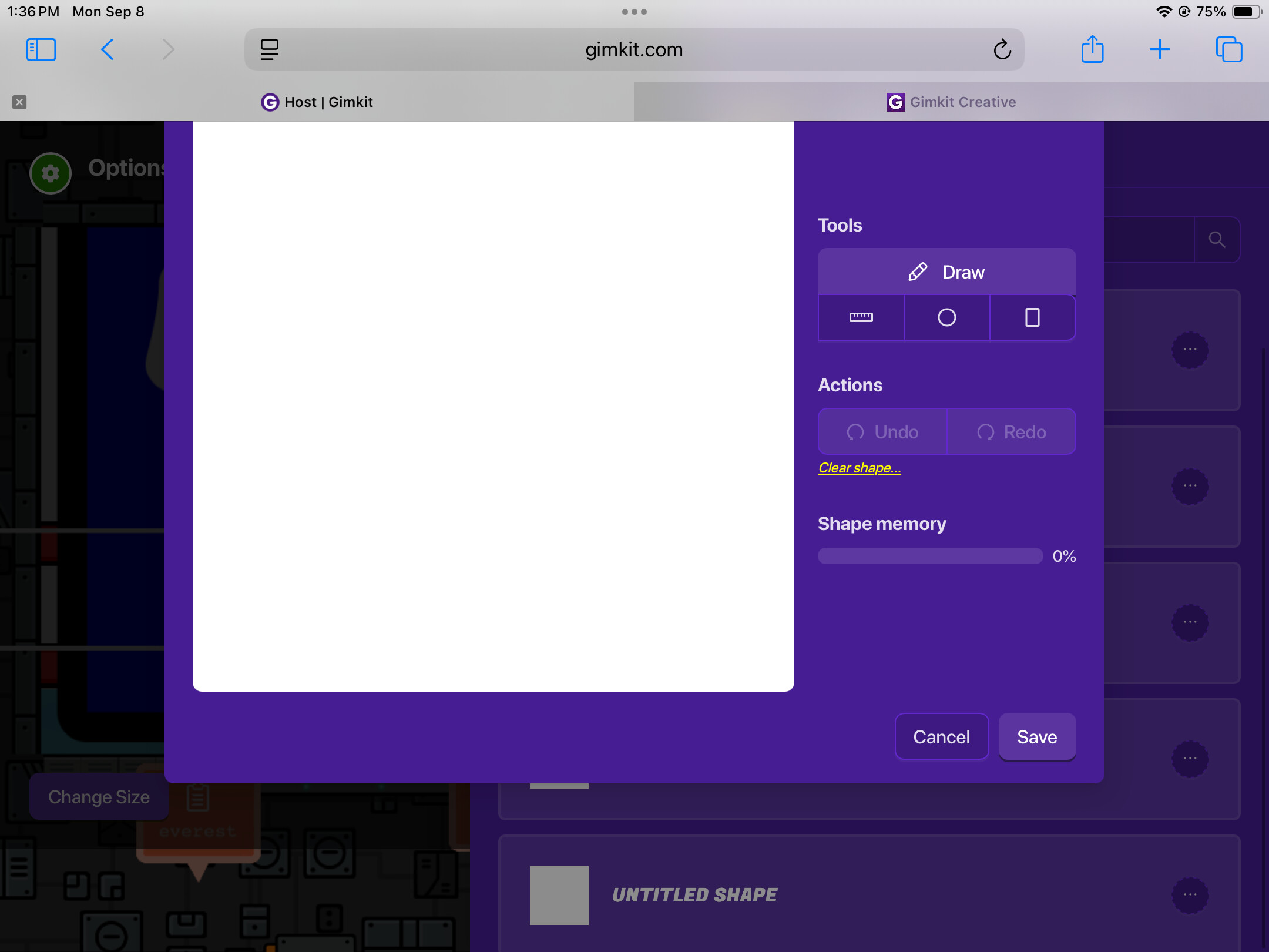 Custom shape not woking - Help - Gimkit Creative