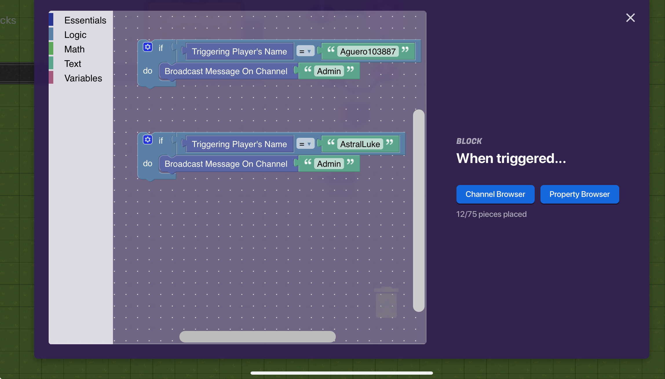 How do you make it so that you can only press a button if you have this specific name? - Page 3 ...